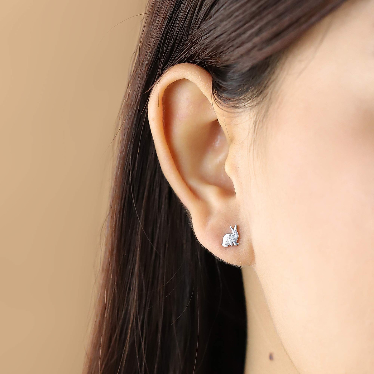 Boma Jewelry Sterling Silver Bunny Rabbit Stud Earrings