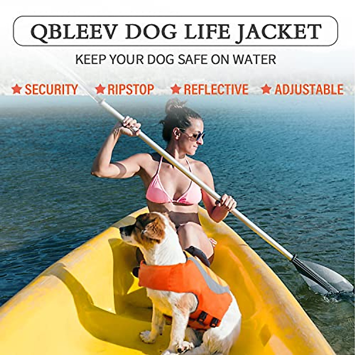 Dog Life Jacket Ripstop Dog Life Vest for Boating Swimming，Reflective Dog Life Preserver with Rescue Handle & Leash Ring, Small Medium Dogs Lifesaver Floating Swimsuit French Bulldog Bathing Suit
