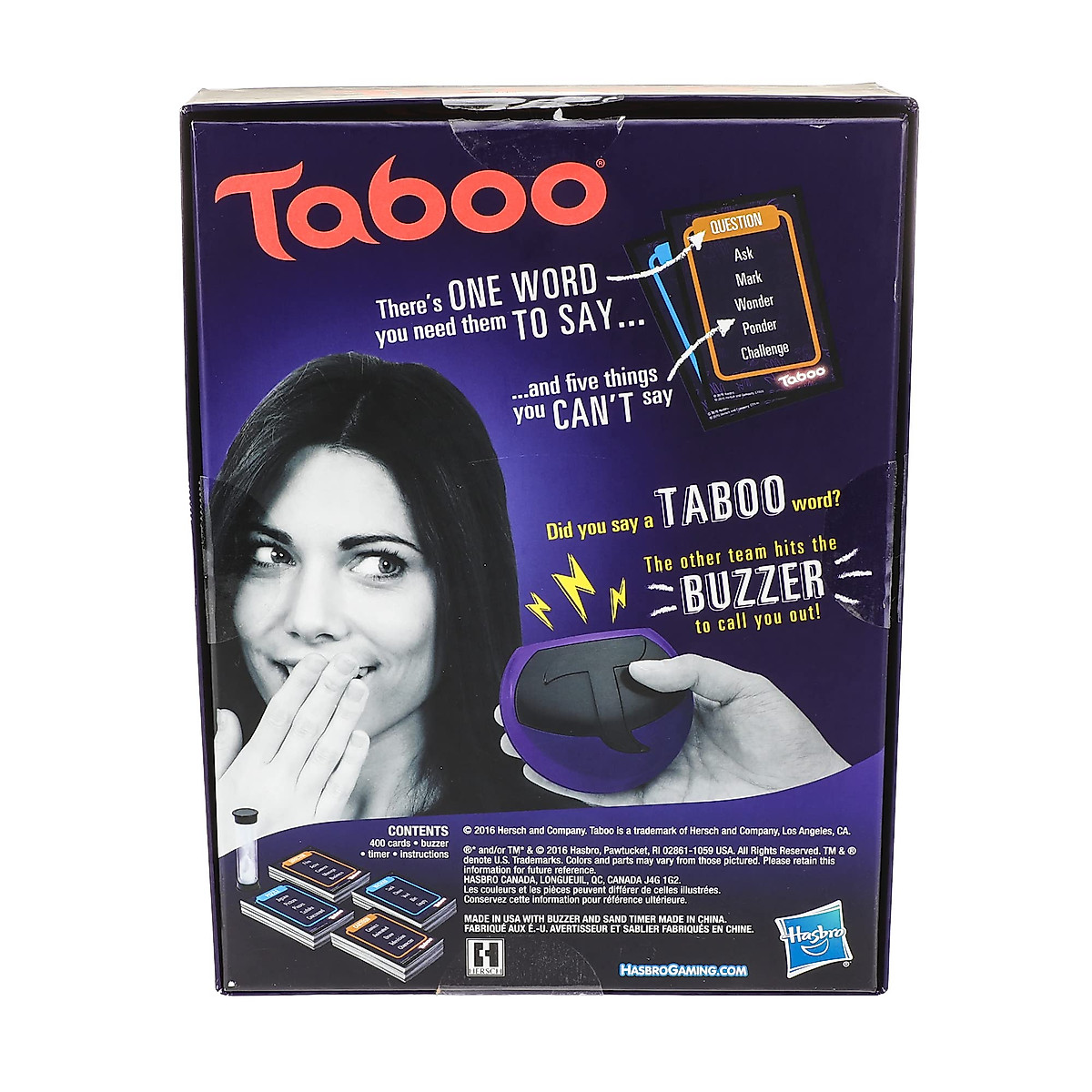 Hasbro Gaming Taboo Game,Fun Party Game for Adults and Teens Ages 13+,Family Game Night,Includes Buzzer,Game for 4 or More Players