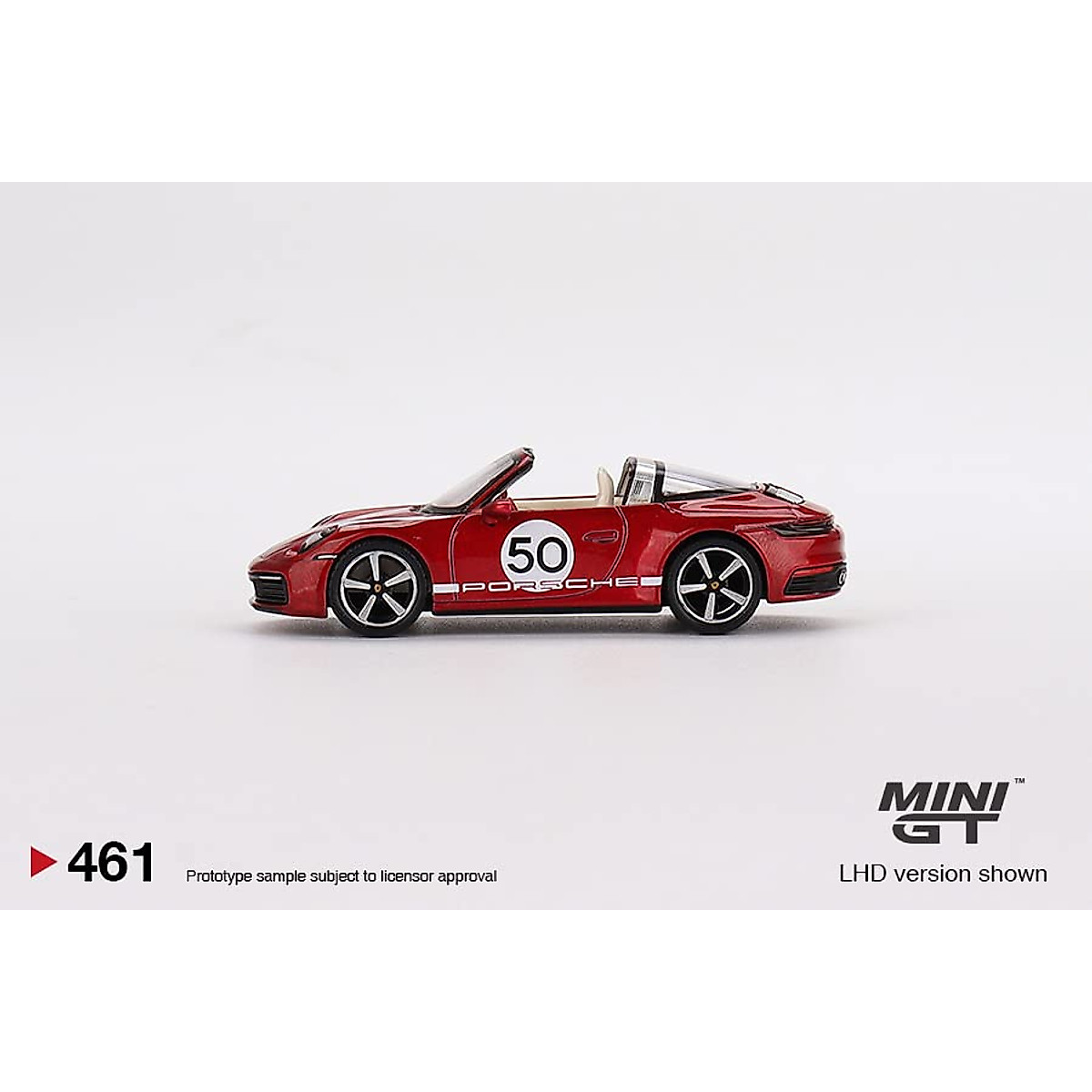 True Scale Miniatures Model Car Compatible with Porsche 911 Targa 4S Cherry Red Limited Edition 1/64 Diecast Model Car MGT00461
