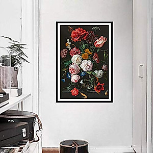 Flowers Canvas Prints Peony Ranunculus Poppies Carnation Nature Floral Wall Art Posters Decor for Home Office(16x20 Inches, Unframed)