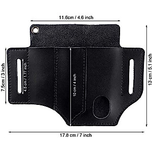 Multitool Leather Sheath EDC Pocket Organizer - High Leather Quality, Multitools Holder Holster EDC Essentials Organizer Belt Pouch,Knife Organizer Leather Sheath (Brown)