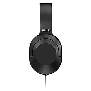 PHILIPS Audio H2005BK/00 Over-Ear Stereo Headphones Wired (2 m Cable, 40 mm Neodymium Drivers, Passive Noise Isolation, Adjustable Headband, Lightweight) Black