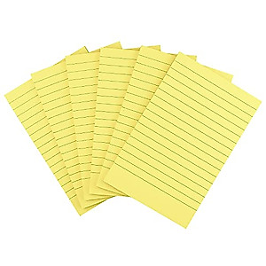 Early Buy 6 Pads Lined Sticky Notes with Lines 4x6 Self-Stick Notes Bright Color Sticky Notes, 45 Sheets/Pad (Yellow)