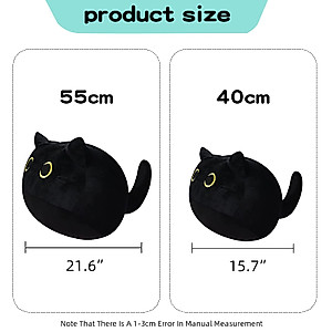 YesMora Black Cat Plush,Cat Pillow,Black Cat Plush Toy Black Cat Plushies Creative,Black Cat Pillow Black Cat Plushie，Black Cat Gifts (21.6 in)