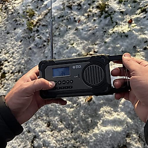 BTECH ER-V1 Emergency Solar Hand Crank Portable Radio, AM/FM/NOAA/SW Radio Receiver, 5 Ways to Power with 2000mAh Power Bank Phone Charger, USB Charger and LED Flashlight