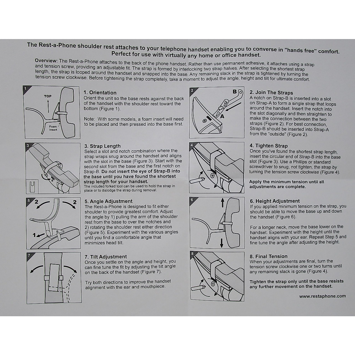 Rest-A-Phone Telephone Shoulder Support Rest Black