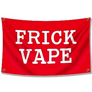 Eksent Banner Red Frick Vape Banner Flag 3x5ft/HD printing/Vibrat Color/150D Polysterfor College Room Dorm With4 Brass Grommets