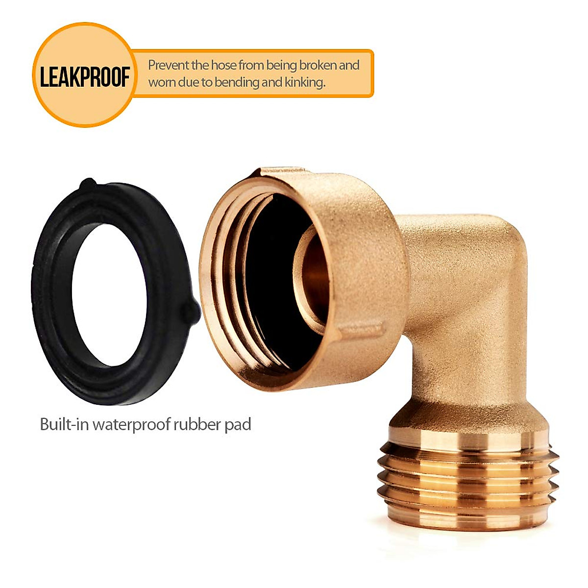 SnowyFox 2PCS RV 90 Degree Water Hose Elbow - 90 Degree Hose Elbow for RV, 3/4-11.5NH Hose Thread Connection for RV Outdoor Tap Washing Machine Hose Fitting