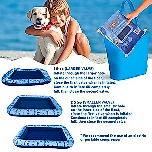 Schwimmer Dog Pool Float For Large Dogs - Dog Floats for Pool, Lake, River&Ocean - Dog Pool Floats for Small, Medium & Large Dogs - Durable & Thick Dog Float for Pets,Kids & Adults up to 220lbs - Blue