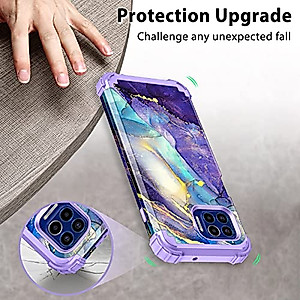 Rancase Compatible with Motorola Moto One 5G Case (2020),Moto G 5G Plus Case,Moto One 5G UW Case,Three Layer Heavy Duty Shockproof Protection Hard Plastic Bumper +Soft Silicone Rubber Case,Purple