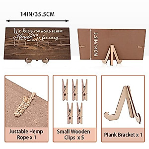 BINCUE 3D Wedding Memory Table Sign 20x10 Inch with 5 Clips,Wedding Decor to Honor Souls,Wooden Picture Frames