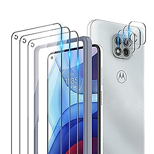TOCOL [6 Pack] Compatible with Moto G Power 2021 (Not for Moto G Power 2020) - 3 Pack Tempered Glass Screen Protector and 3 Pack Camera Lens Protector [Easy Installation Frame] HD Clear Case Friendly