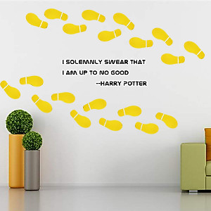 10 Pairs 20 Prints Yellow Adults Size Shoes Footprint Stickers Decals for Floor Wall Stairs to Guide Directions, 10 Inch