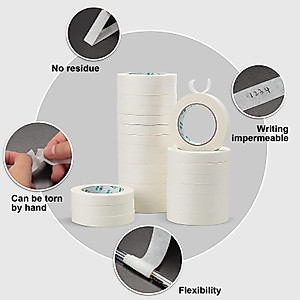 Leelosp 25 Rolls Masking Tape Bulk General Purpose Masking Tape Paint Art Mask Tape Wall Craft Paper Tape for Painter Artist Multi Use School Supplies, 0.75 Inch x 55 Yards, 1375 Yards Total (Beige)