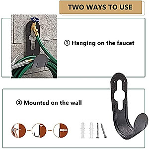 Eastrans Garden Hose Holder Wall Mounted Hold 100ft 3/4’’ Hose, Durable and Heavy Duty Rust-Free Hook Hanger for Water Hose, Keep Your Backyard Neat and Clean