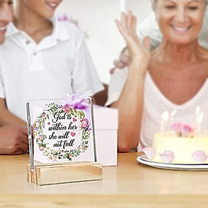 Inspirational Christian Gifts with Bible Verses and Prayers Religious Gifts for Women Men, Prayer Room Decor, Easter Gift Christmas Gifts, Desk Decor Gifts Made in Acrylic Wood Stand - JY274