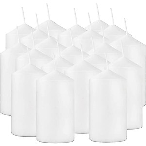 2x4 High White Pillar Candles, Set of 20, Unscented. Bulk Buy. Ideal for Wedding, Emergency Lanterns, Spa, Aromatherapy, Party