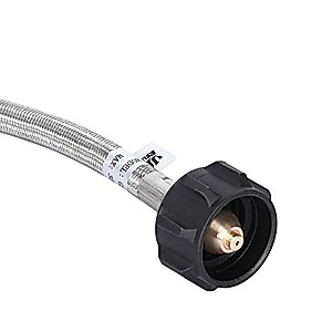 GGC 6 FT Stainless Steel Braided Propane Adapter Hose,1Lb to 20Lb Propane Conversion for Type1 LP Tank/QCC1,Bulk Portable Appliance and Gas Grill-CSA Certified