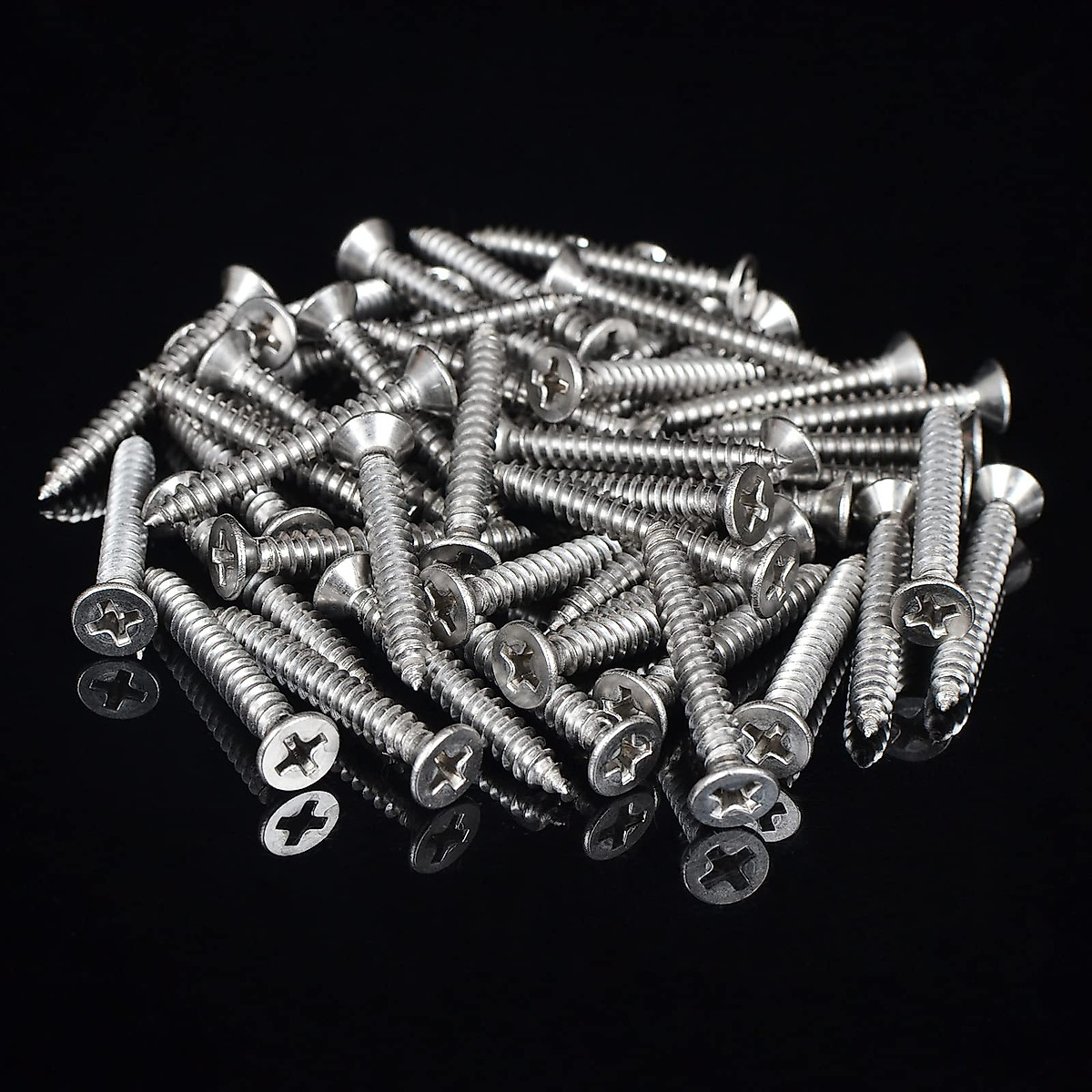 Jigreat #8 x 1-1/4" Stainless Steel 304 (18-8) Flat Head Phillips Wood Screws 50pcs Solid Stainless Screw