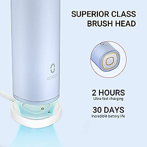 Oclean Electric Toothbrush F1 36,000 VPM Sonic Cleaning with 3 Modes, Rechargeable Sonic Toothbrush 2H Fast USB Charge Last 30 Days W/Smart Timer, for Adults and Teenagers, for Travel - Light Blue
