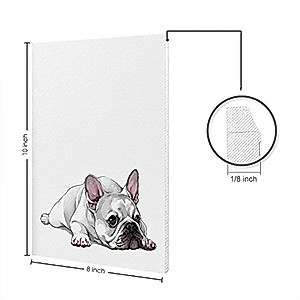 Wayfare Art French Bulldog Dog Lying Down Looking Up Canvas Prints Artwork Wall Art Poster for Home Office Living Room Decorations 8 x 10 inch