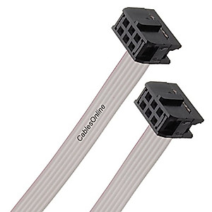 CablesOnline, 12-inch 6-Pin (2x3) 2.54mm-Pitch Female to Female 6-Wire IDC Flat Ribbon Cable, FR-0612