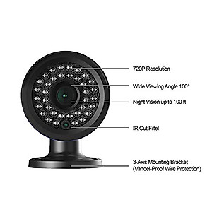 Night Watch Security 1 Pack Analog HD 720p Wired Bullet Camera (Black, Camera Only, Compatible with Night Owl DVRs Certified)