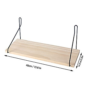 Floating Shelves Decorative Shelves Wooden Wall Mounted Shelf for Bedroom Living Room Kitchen and Office (Natural,15.8 in)
