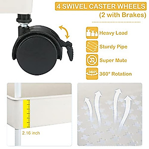 Volnamal Baby Diaper Caddy, Plastic Movable Diaper Cart Newborn Nursery Essentials Baby Diapers Organizer for Changing Table & Crib, Easy to Assemble, Beige