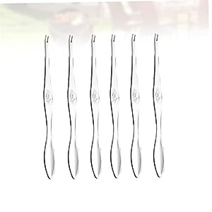 Housoutil 6pcs 304 Nutcracker Tool Stainless Steel Spoon Metal Cooking Spoon Crab Tool Set Crab Leg Tools Lobster Tools Crab Fork Crab Eatting Tool Seafood Needle Peeling Machine Seafood Aub