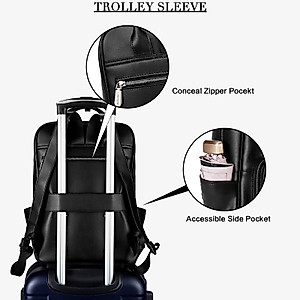 BOSTANTEN 20 inch Carry On Luggage Airline Approved ＆ Genuine Leather 15.6 inch Laptop Backpack Casual Backpack Travel Bag