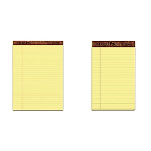 TOPS The Legal Pad Writing Pads, 8-1/2" x 11-3/4", Canary Paper, Legal Rule, 50 Sheets, 12 Pack (7532) & The Legal Pad Writing Pads, 5" x 8", Jr. Legal Rule, Canary Paper, 50 Sheets, 12 Pack (7501)