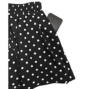 Fuwenni Women's Summer Casual Comfy Culottes Shorts Elastic Waist Wide Leg Beach Shorts with Pockets Black XXL/US 16