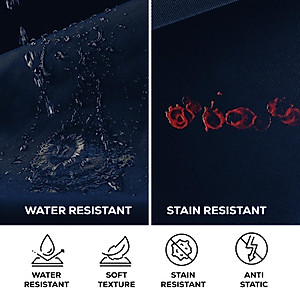 Professional Grade Premium Chef Kitchen Aprons for Cooking with Three Pockets, Water and Stain-Resistant, Machine Washable, Cute Cooking Aprons for Women and Men (Plain, Navy Blue)