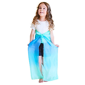 Sarah's Silks Enchanted Playsilk, 100% Silk Scarves for Kids and Toddlers, Sensory Toys | Bright Square Scarves, Montessori Waldorf Toys for Imaginative and Pretend Play - Sea