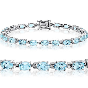 10ct tw Sky Blue Topaz Tennis Bracelet in Sterling Silver 7 1/4 inch