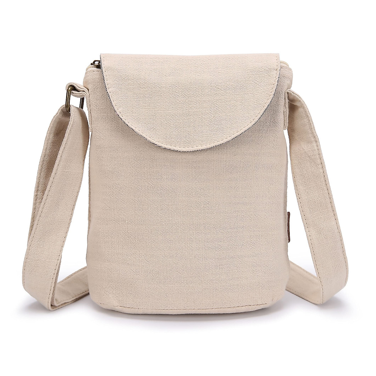 OPQRSTU Women's Retro Small Size Canvas Shoulder Bag Hippie Hobo Crossbody Handbag Casual Tote (off-white)