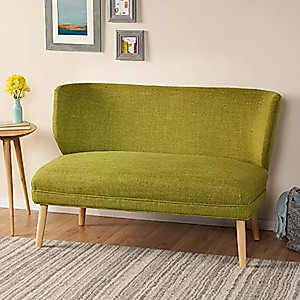 Christopher Knight Home Desdemona Mid-Century Fabric Loveseat, Green
