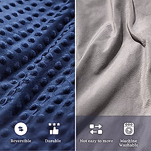 S agino Weighted Blanket & Removable Cover (15lbs, 60”x 80”)- 100% Oeko-Tex Certified Cotton Outer Layer & Premium Glass Beads, Including Weighted Eye Mask for Individual Use (~140lb)