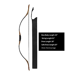 Hungarian Style Handmade Longbow Flagella Recurve Horsebow Archery 60LB