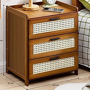 HIGOH Bedside Table Drawer Design Narrow Table Console Bedside Table Mesh Breathable Coffee Table Two-Way Sliding Door Bedroom Furniture