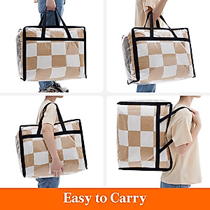 Lifewit 4 Pack Clear Clothes Storage Bags, 40L Plastic Blanket Storage Bags, Vinyl Foldable Moving Bags with Zipper, Closet Organizers and Storage Containers for Bedding, Duvet, Comforter