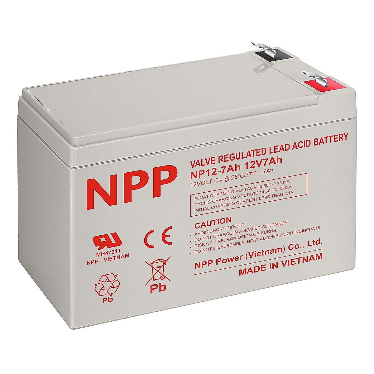 NPP 12V 7Ah Rechargeable AGM SLA Battery (NP12-7Ah-F2(1PCS))