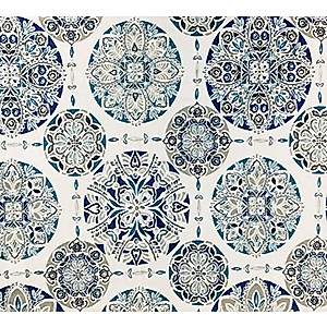 VCNY Decorative Plush Throw Blanket: Blue Teal Turquoise Medallion Design Accent for Couch or Bed