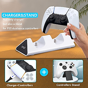Mfupueu Charger Station for PS5 Controller Dualsense Controller, Upgrade PS5 Controller Charger