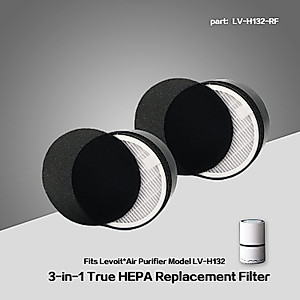 ThingRay LV-H132 Replacement Filter Compatible with LEVOIT LV-H132-RF,3 in 1 Pre-Filter,H13 True HEPA,Activated Carbon Filter,2 HEPA & 4 Carbon Filter