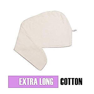 Extra Large Waffle Cotton Hair Towel Wrap - 30 inches Long, 400 GSM, Ultra Absorbent, Quick Dry Hair Turban for Women, Ideal for Long and Curly Hair, Perfect for Plopping (Coral White)