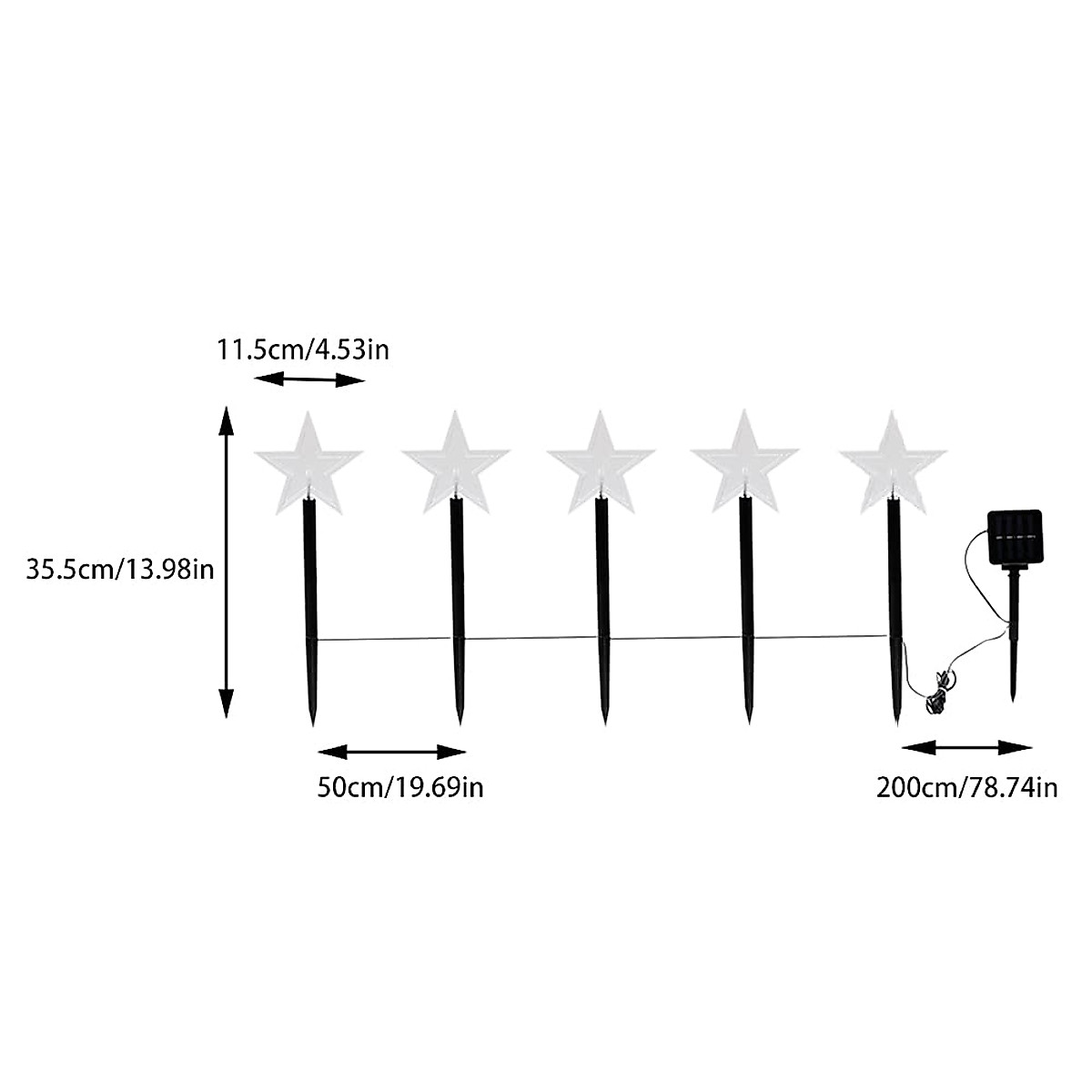 Solar String Light for Home Pathway Christmas Decor Party Fairy Lamp Outdoor Garden (Size:Star)