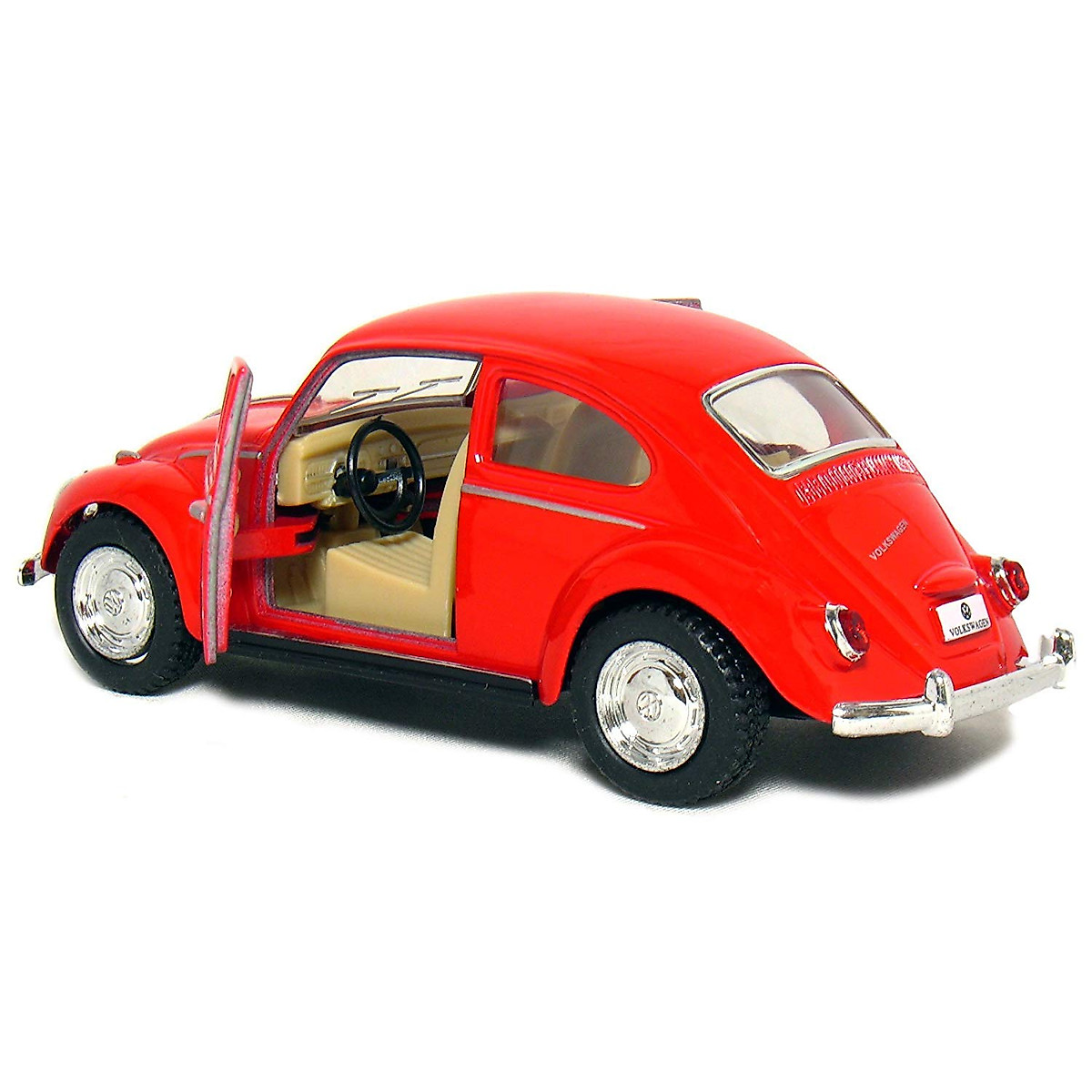 Kinsmart Red 1967 Classic Die Cast Volkwagen Beetle Toy with Pull Back Action for unisex
